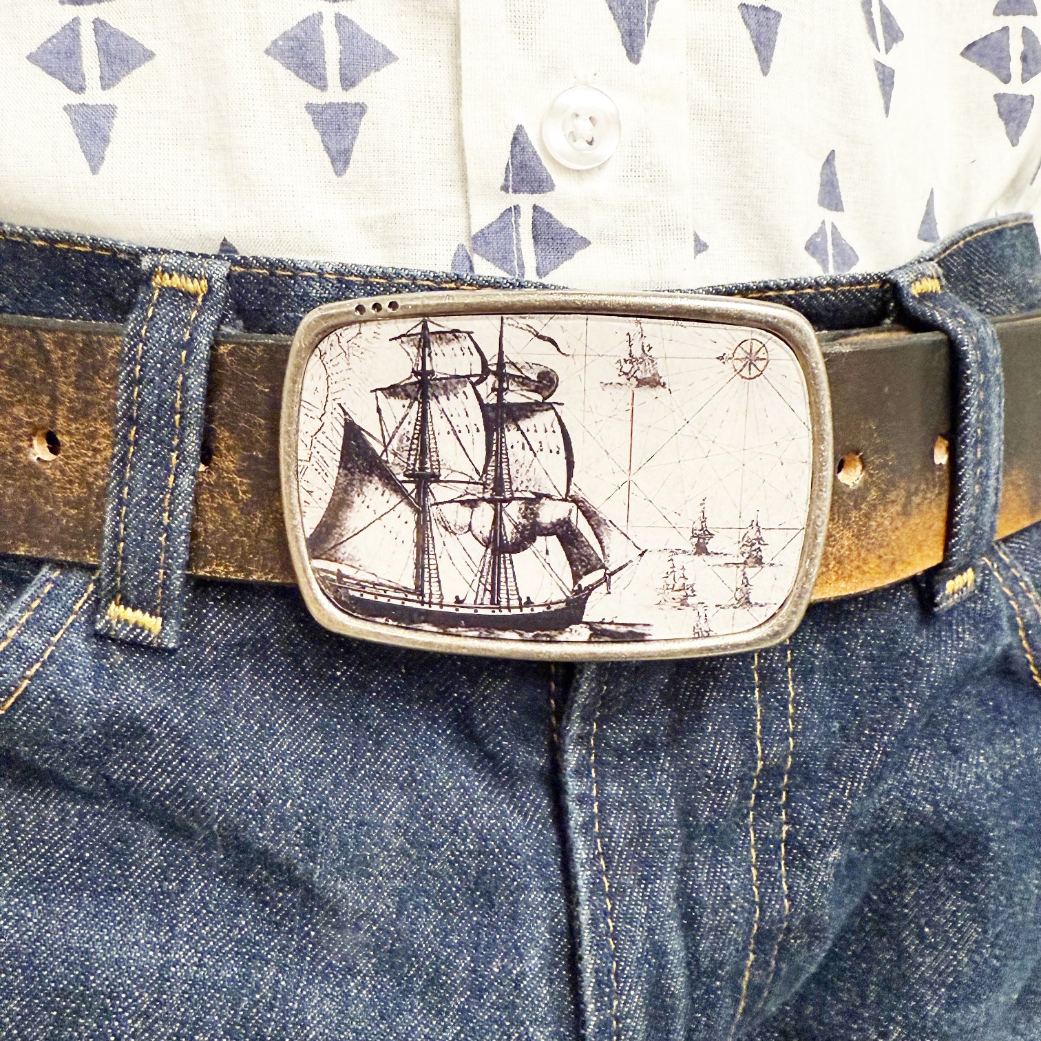 Belt Buckle - Nautical Ship Collage – PEM Shop